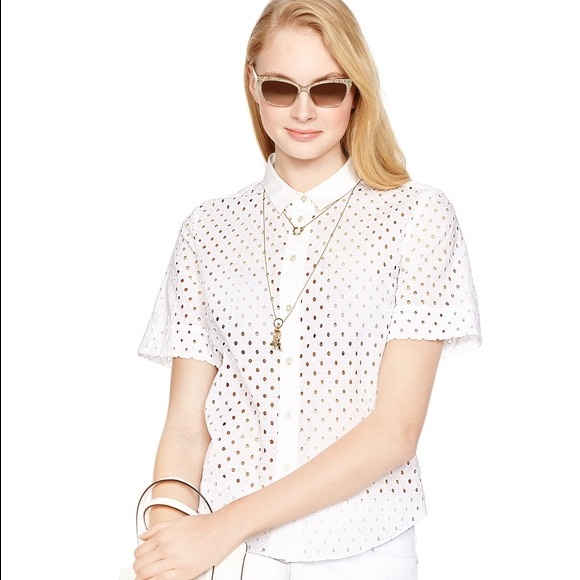 kate spade | Tops | Kate Spade Eyelet Button Down Shirt | Poshmark